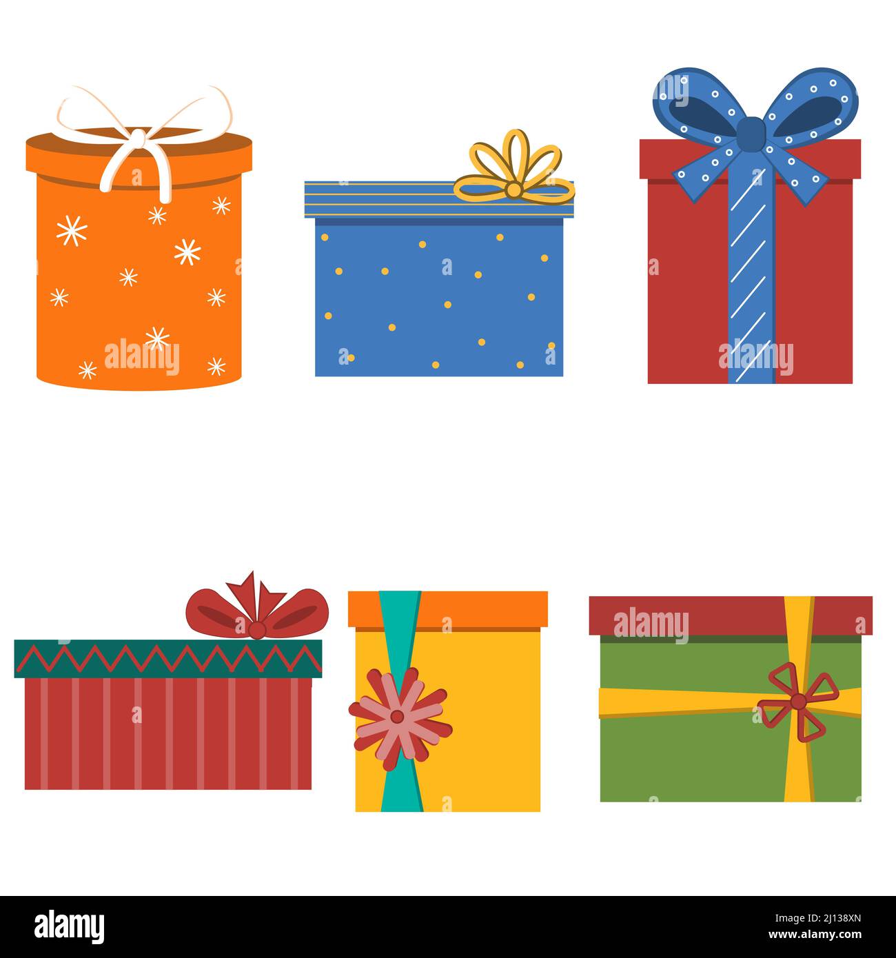 Gift decorated gift box, color isolated vector illustration Stock ...