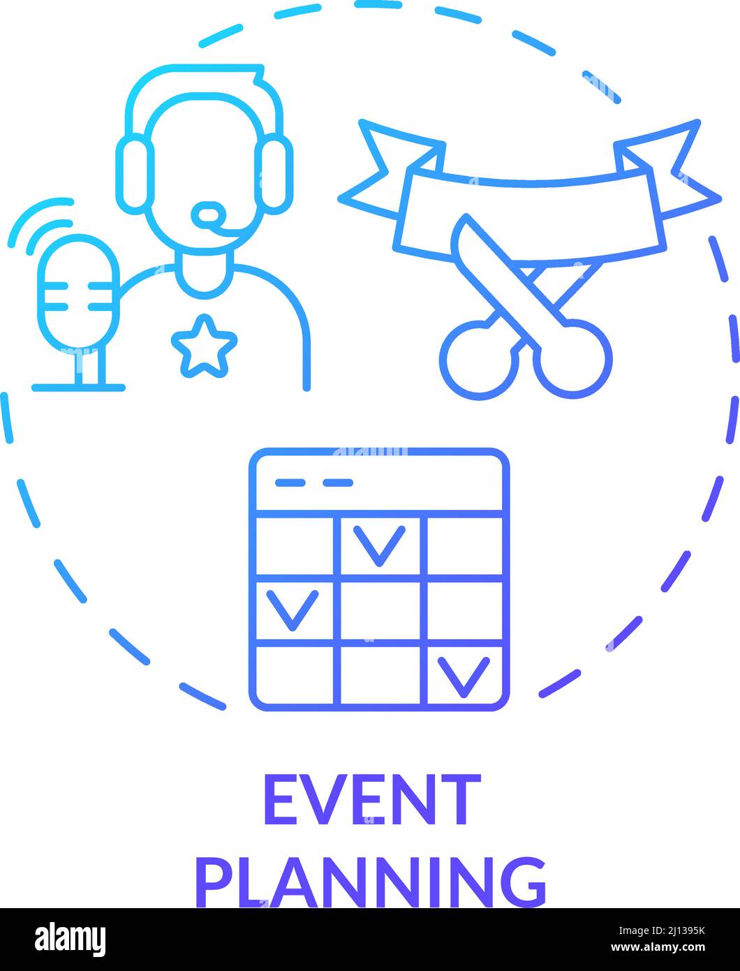 Event planning blue gradient concept icon Stock Vector Image & Art - Alamy