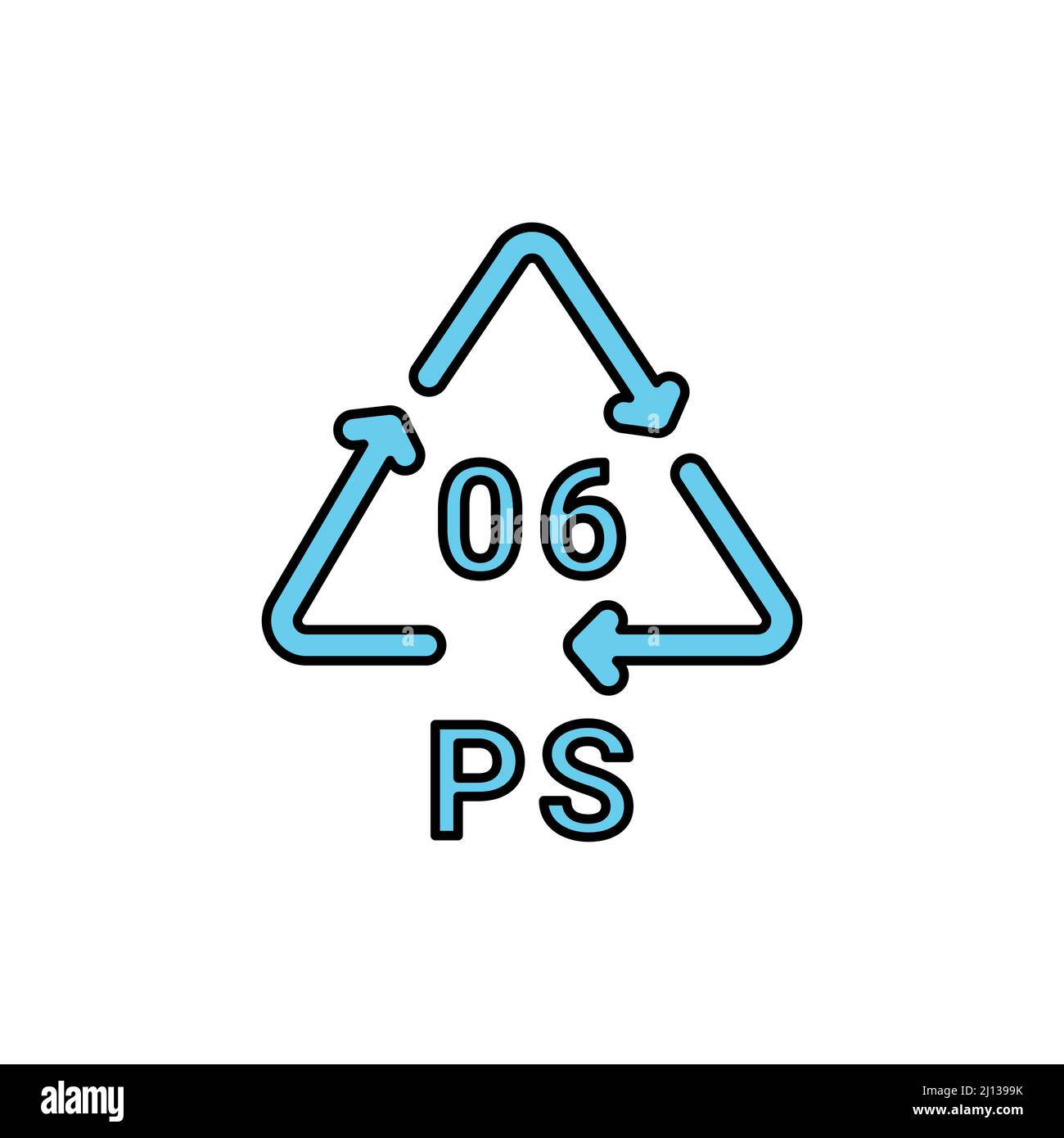 Plastic recycling code PS 06 line icon. Consumption code. Editable stroke Stock Vector Image ...
