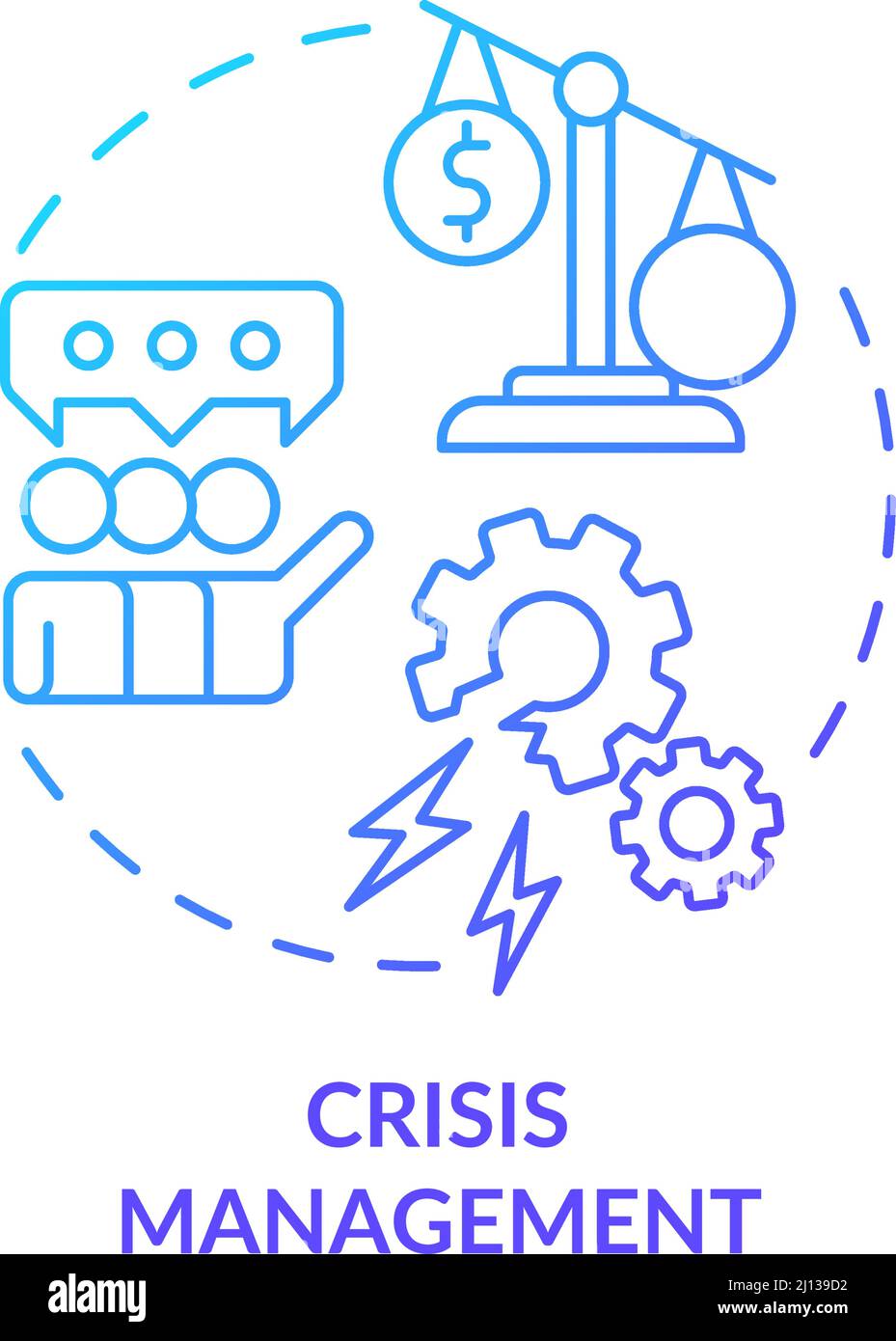 Crisis management blue gradient concept icon Stock Vector Image & Art ...