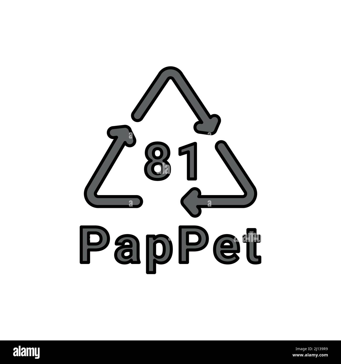 Composites recycling PapPet 81 line icon. Consumption code. Editable ...