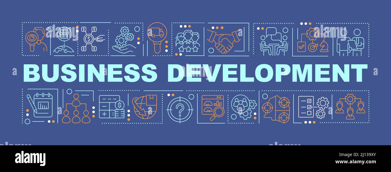 Business development word concepts dark blue banner Stock Vector Image & Art - Alamy