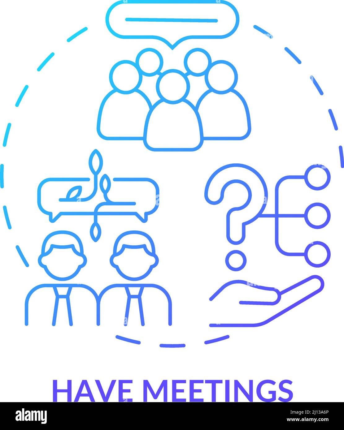 Have meetings blue gradient concept icon Stock Vector Image & Art - Alamy