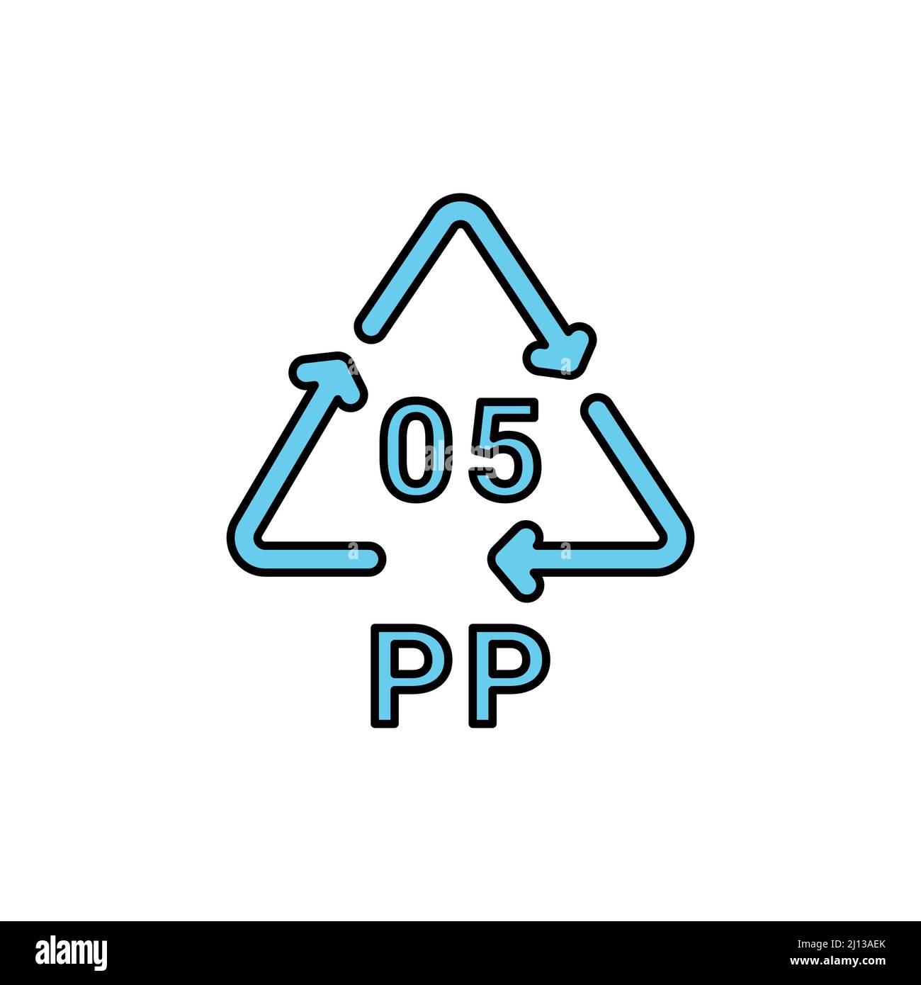 Plastic recycling code PP 05 line icon. Consumption code. Editable stroke Stock Vector Image ...