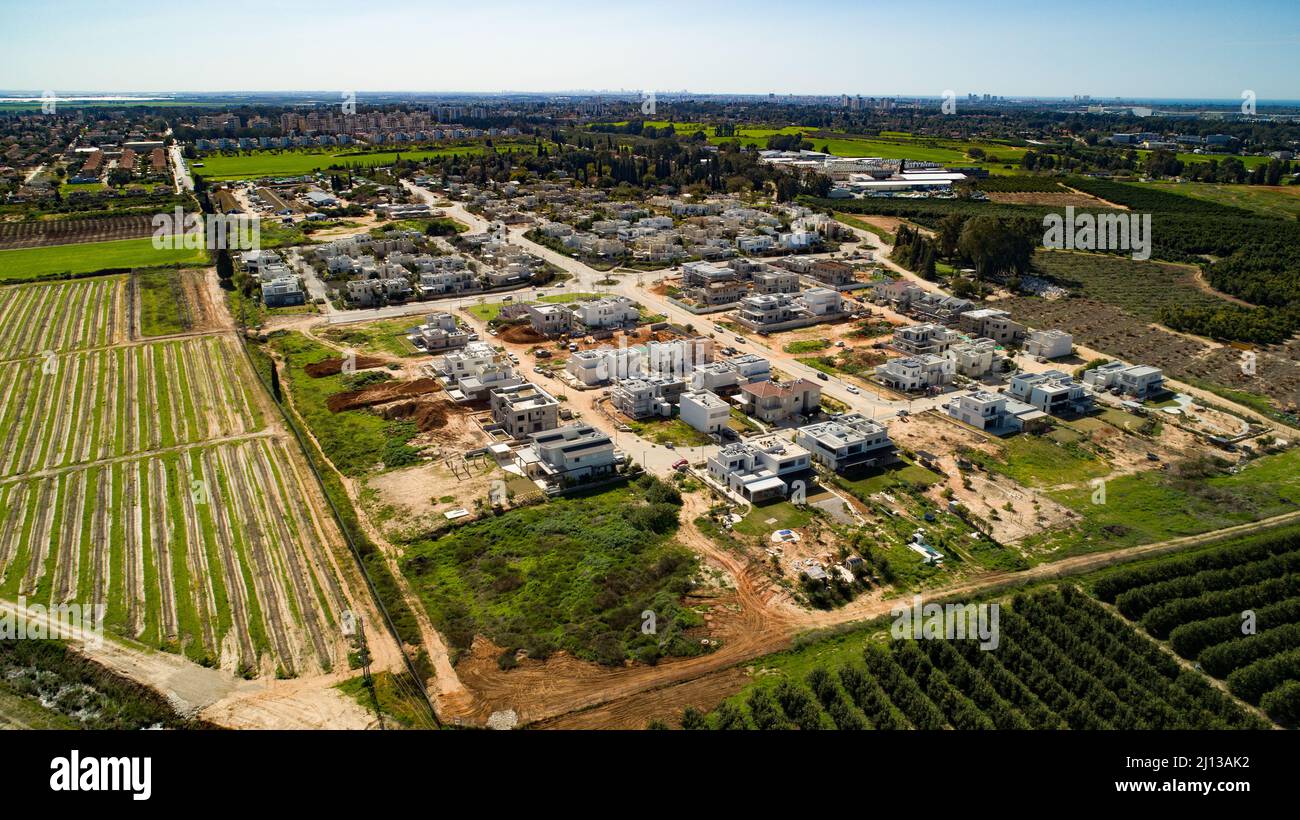 Aerial view of a Rural village in Israel The excess demand for suburban ...