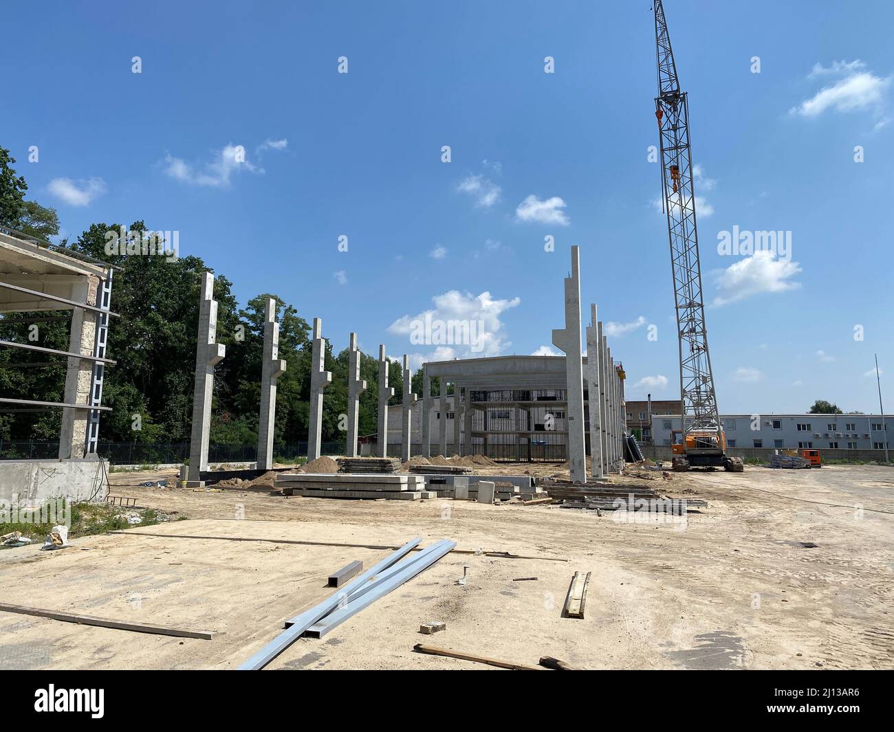 Construction of a public building. Construction process Stock Photo - Alamy