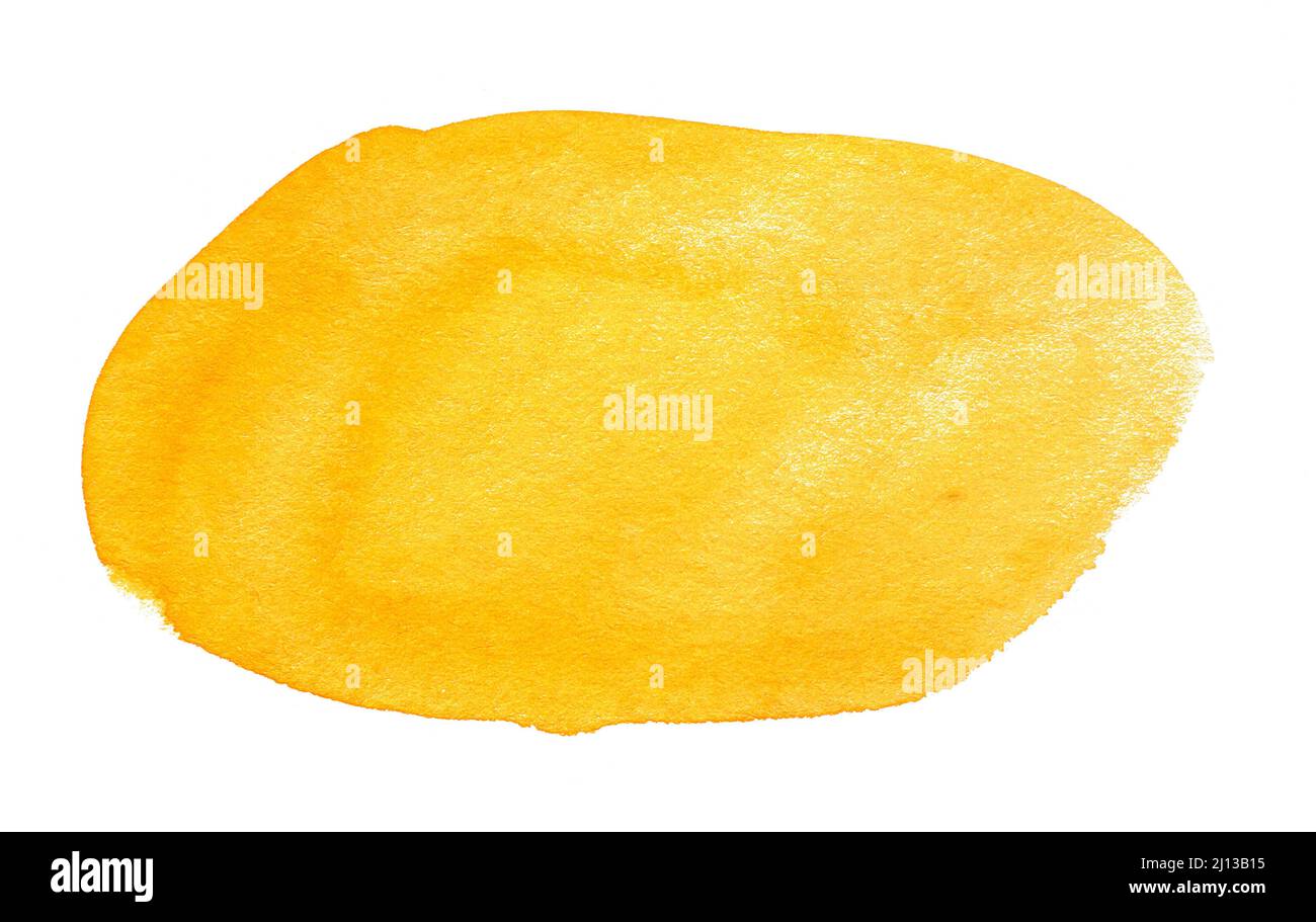 Hand drawn yellow watercolor spot. Abstract watercolor background Stock ...
