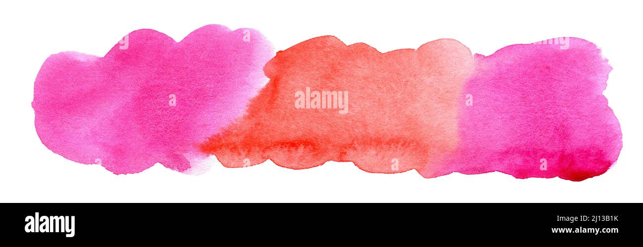 Hand drawn pink and red watercolor spot. Abstract watercolor background ...