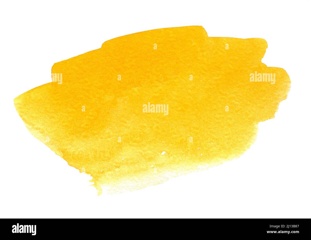 Hand drawn yellow watercolor spot. Abstract watercolor background Stock ...