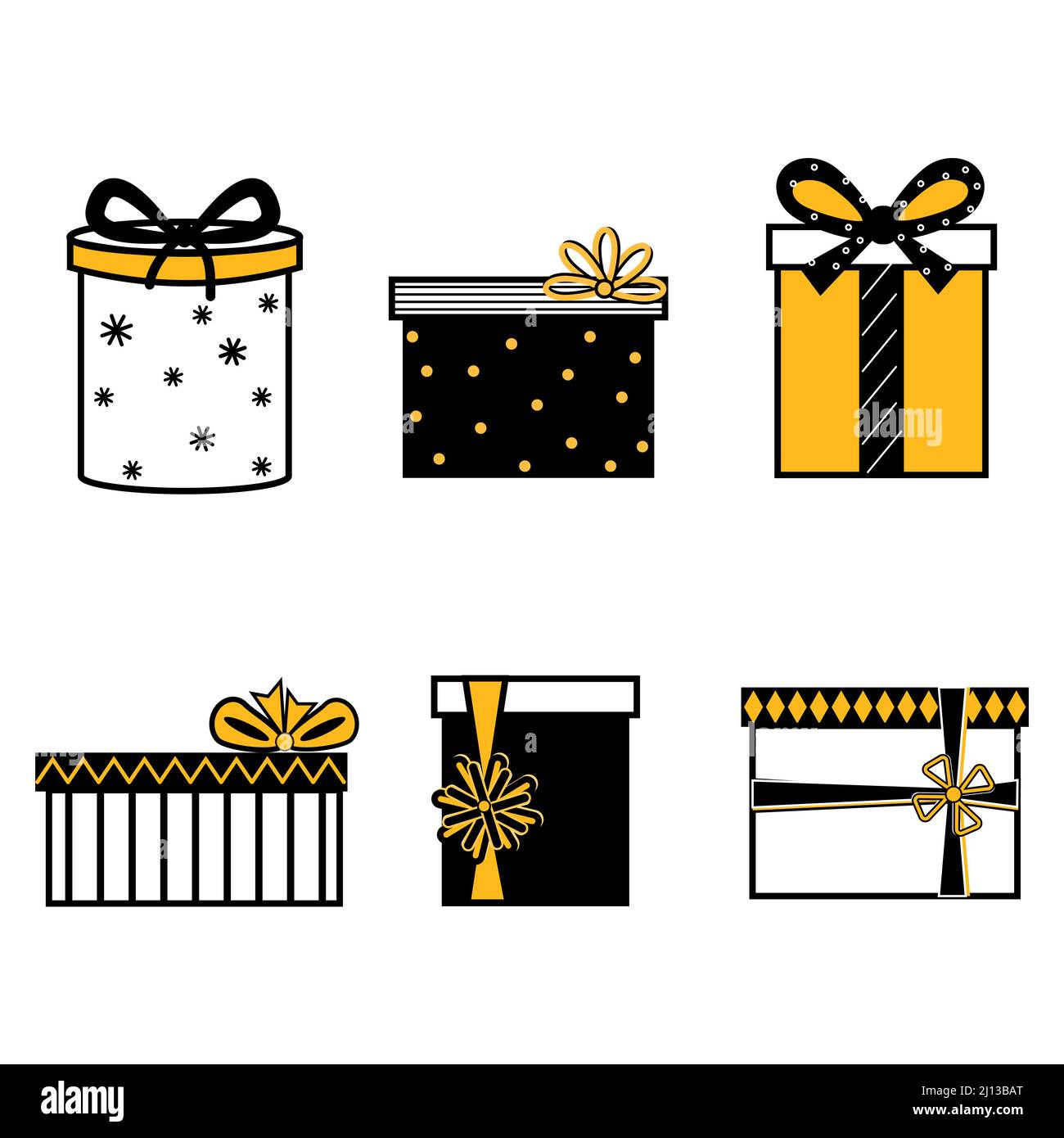 Gift decorated gift box, color isolated vector illustration Stock ...
