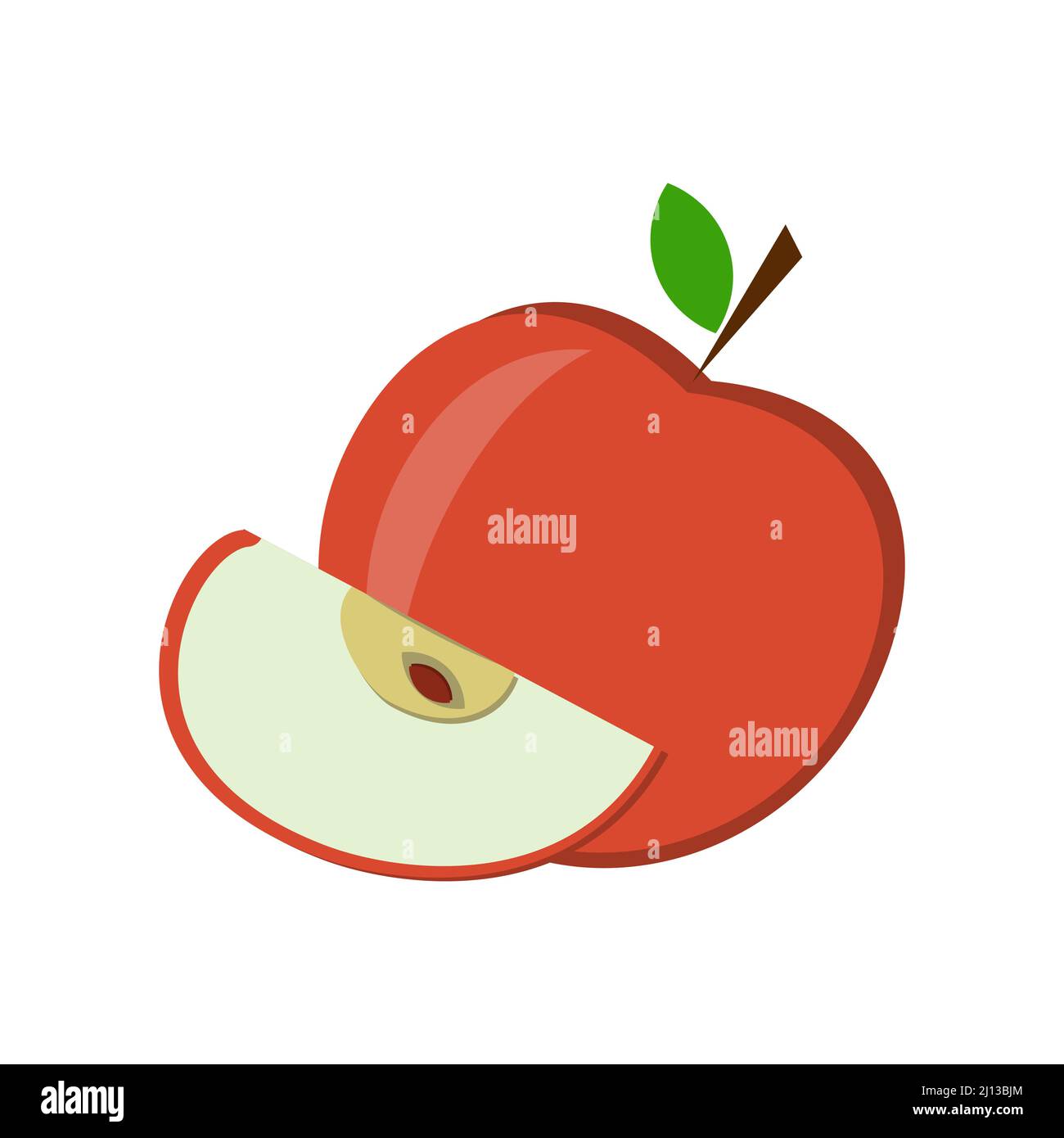 apple fruit, color isolated vector illustration Stock Vector Image ...