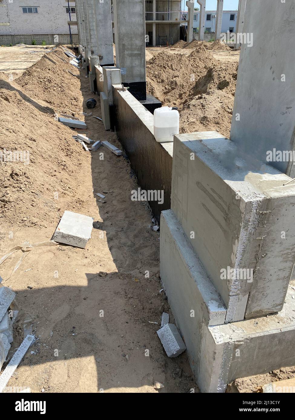 Details of precast concrete structures of a public building Stock Photo ...