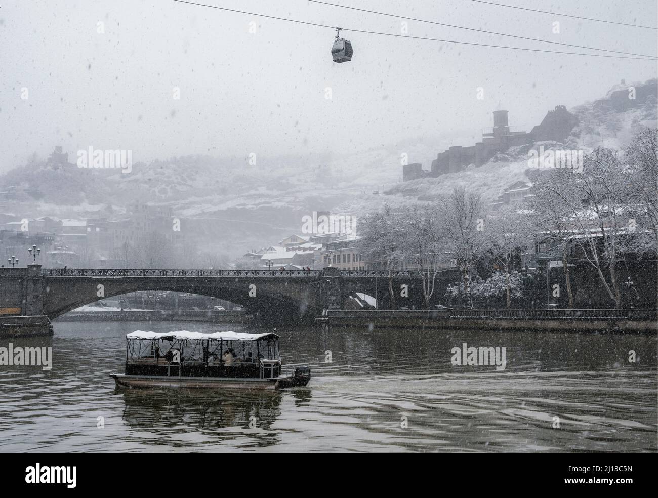 Snowy Tbilisi in winter, Georgia Stock Photo - Alamy