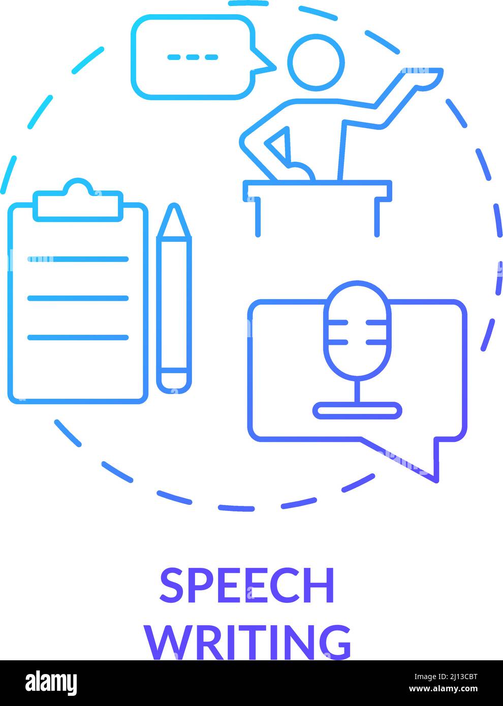 Speech writing blue gradient concept icon Stock Vector Image & Art - Alamy