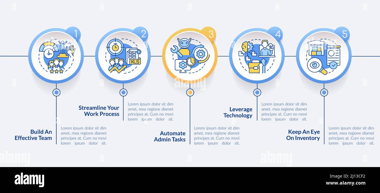 Ways to increase business efficiency circle infographic template Stock ...