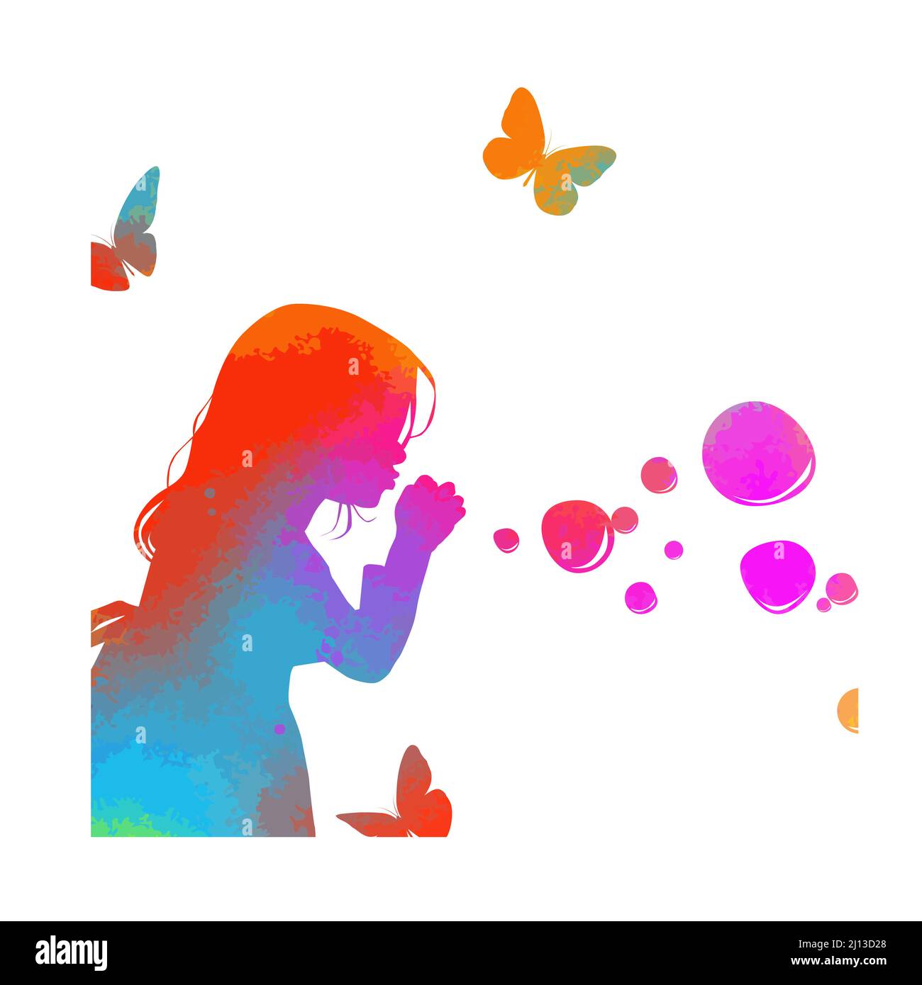 Blowing Bubbles Silhouette