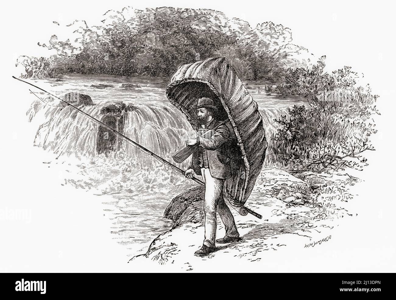 Man with coracle Cut Out Stock Images & Pictures - Alamy