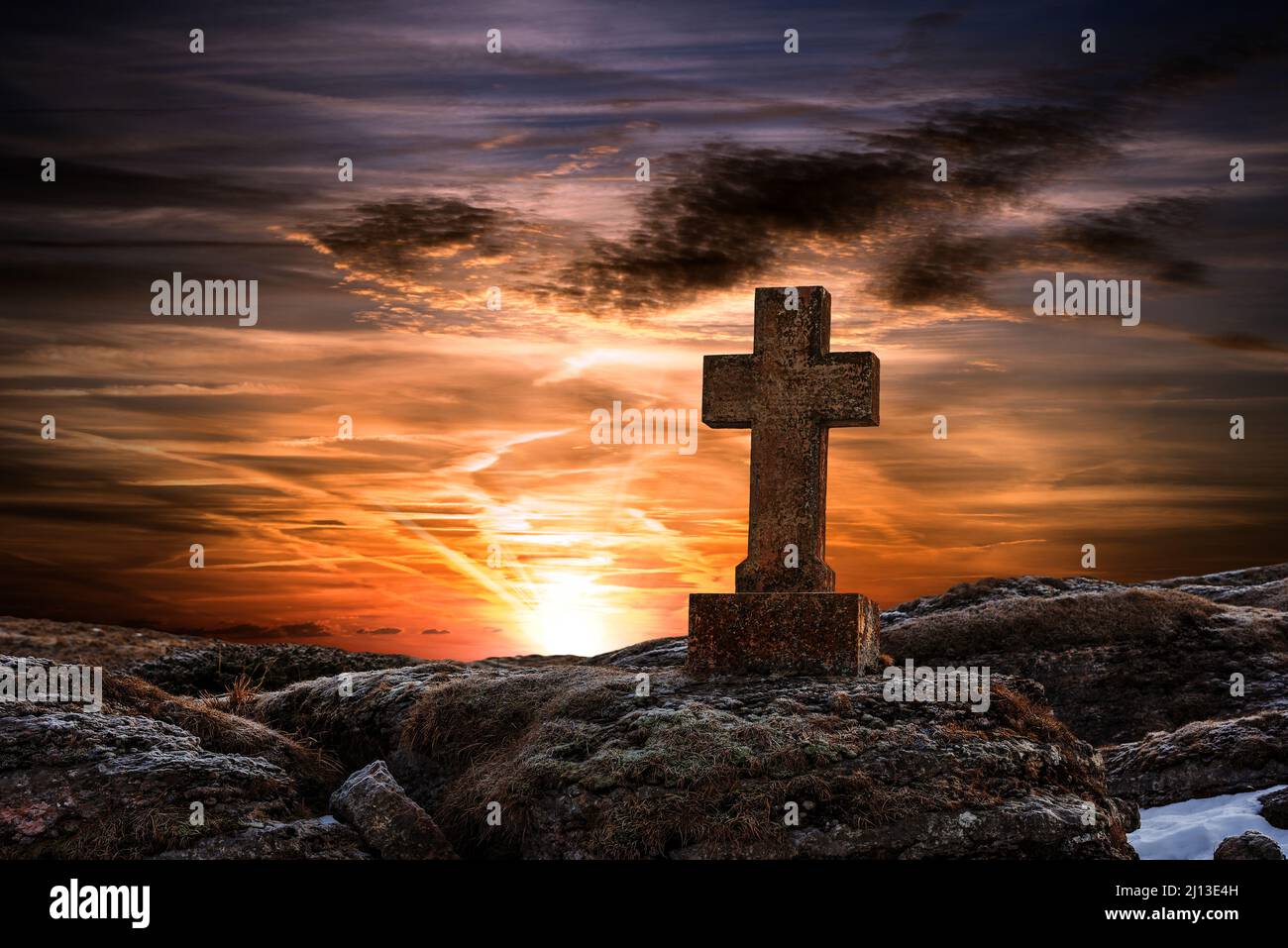 Calvary crucifixion on sunset hi-res stock photography and images - Alamy