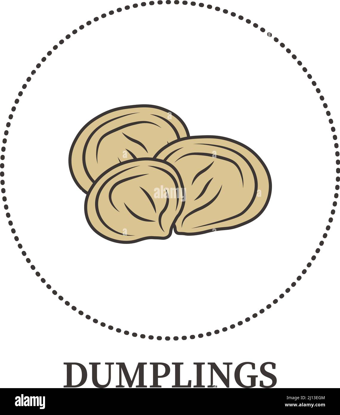 Abstract thin line dumpling icon isolated on white background - Vector ...