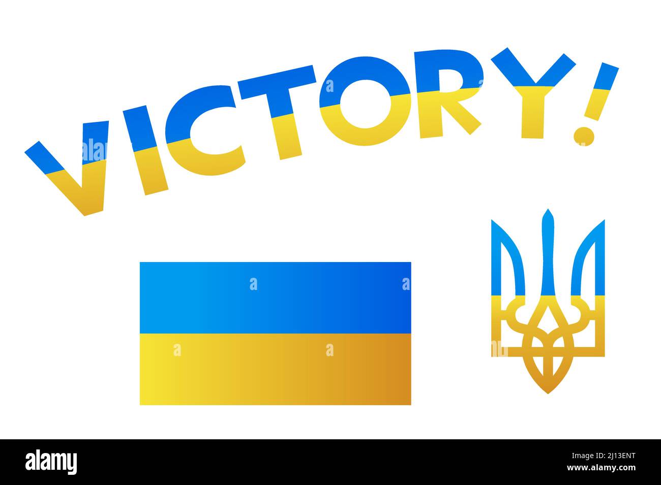 Symbols of the victory of Ukraine, flag and the trident Stock Vector ...
