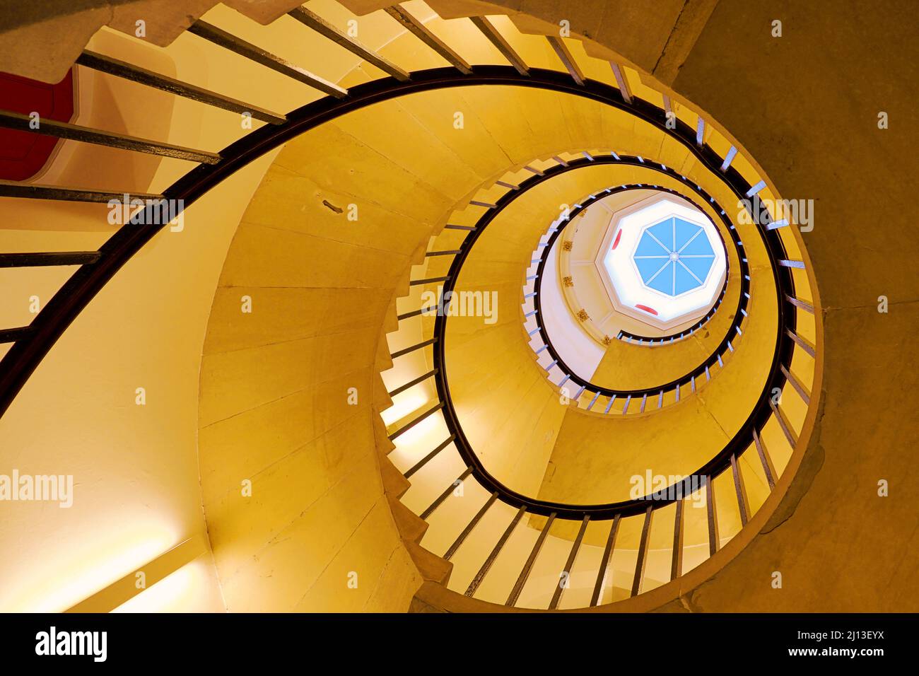 A spiral staircase at St. John's College, Cambridge University, England ...