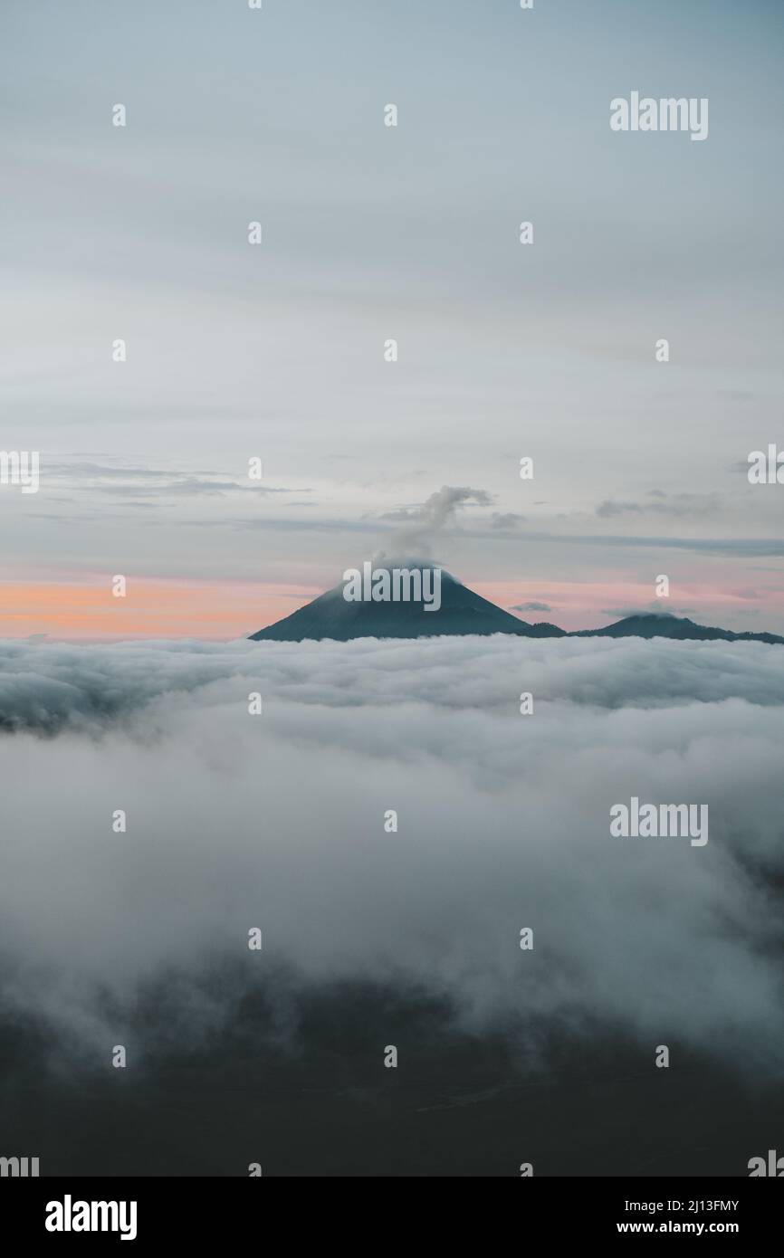 Mountain in the clouds, Mount Semeru, East Java, Indonesia Stock Photo ...