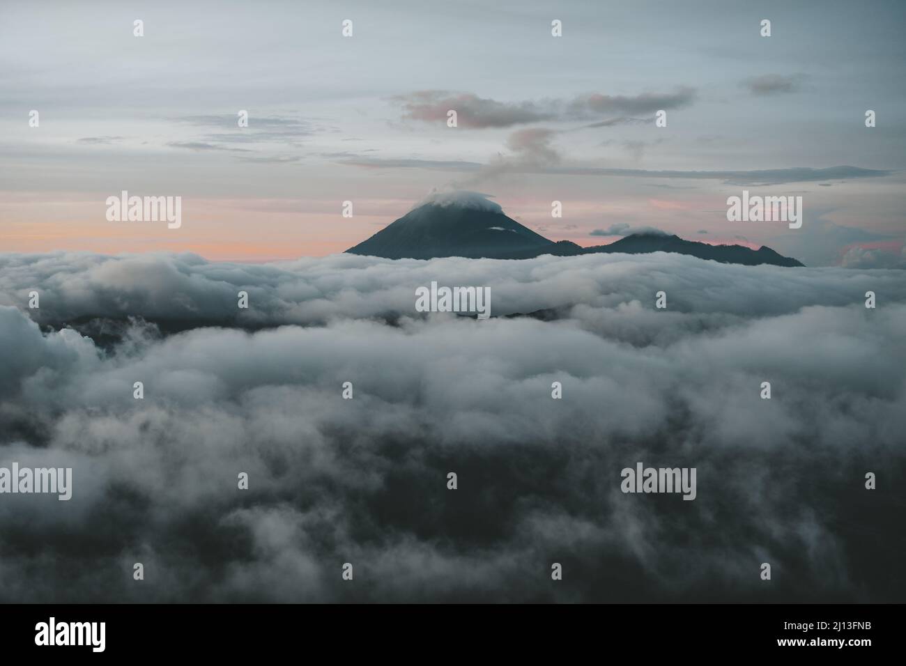 Mountain in the clouds, Mount Semeru, East Java, Indonesia Stock Photo ...