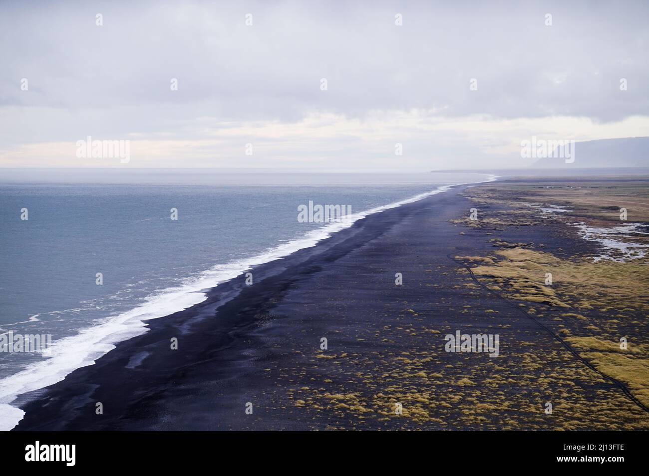 The Endless Black Beach in Iceland Stock Photo - Alamy