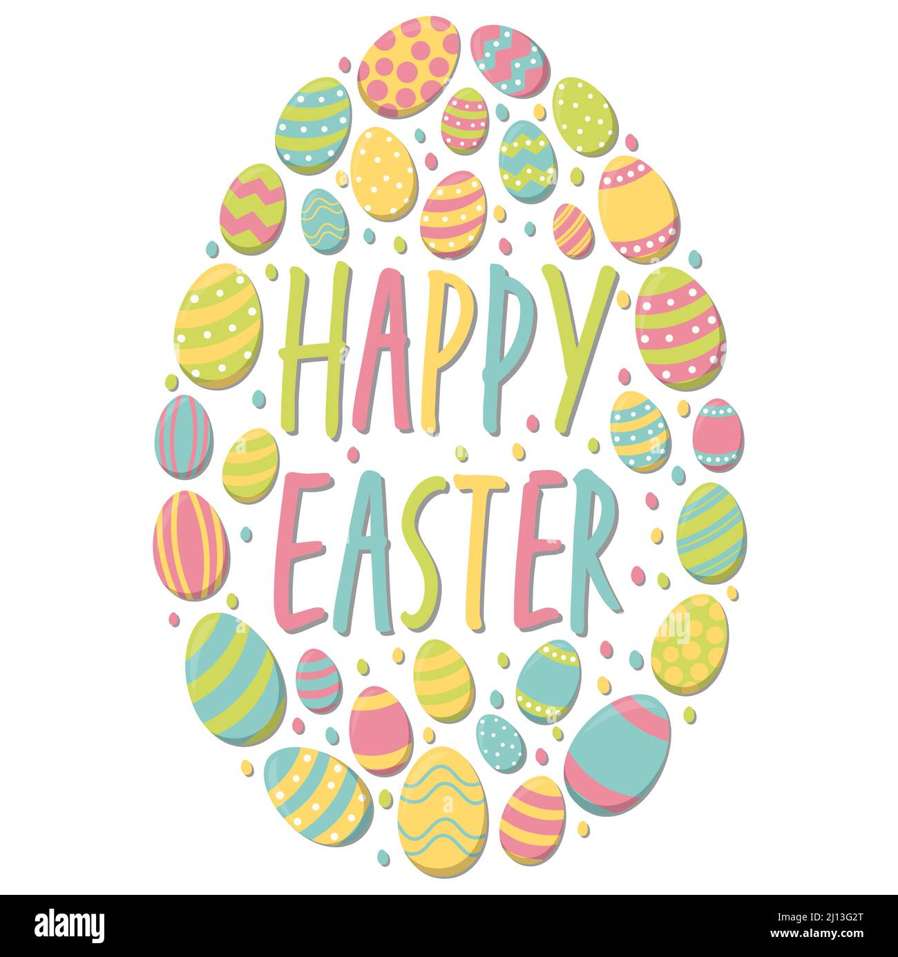 eps vector illustration of painted easter eggs with different colors ...