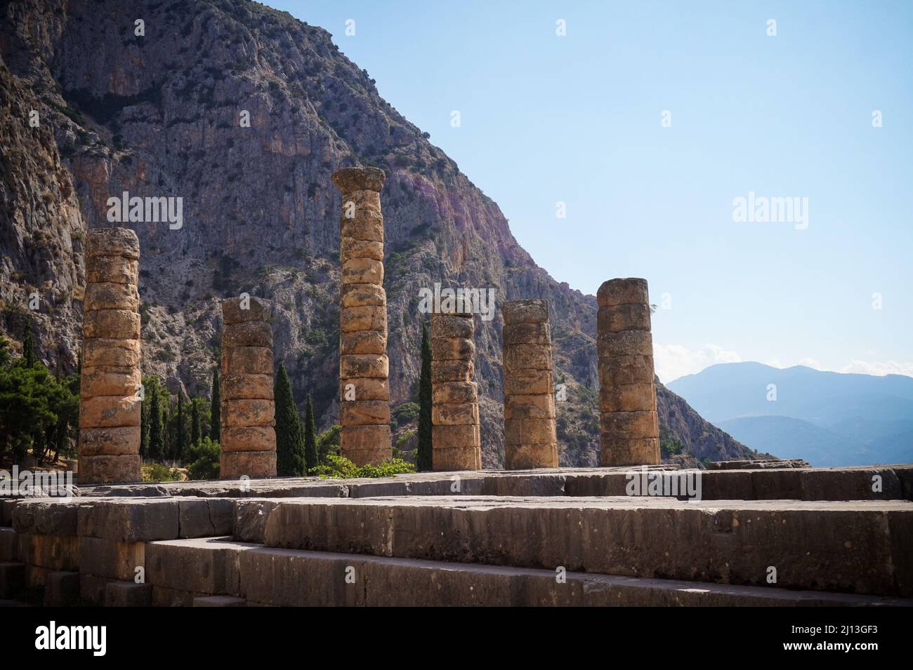 Entry to the Temple of Apollo in Delphi Stock Photo - Alamy