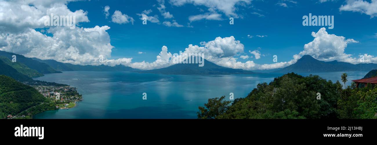 Lake atitlan panorama Stock Photo - Alamy