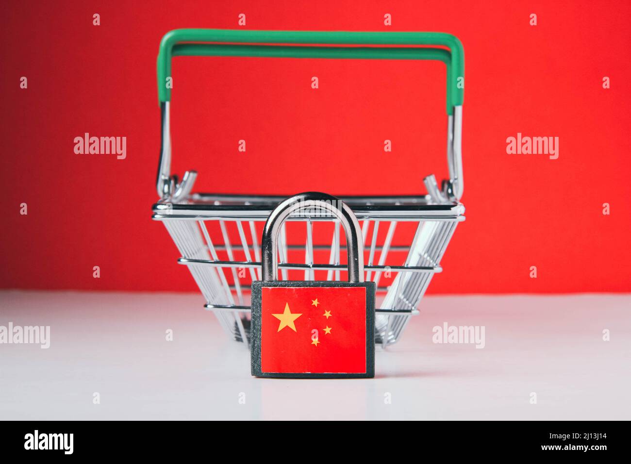 Chinese icon with china sanctions closed ban. Business finance ...