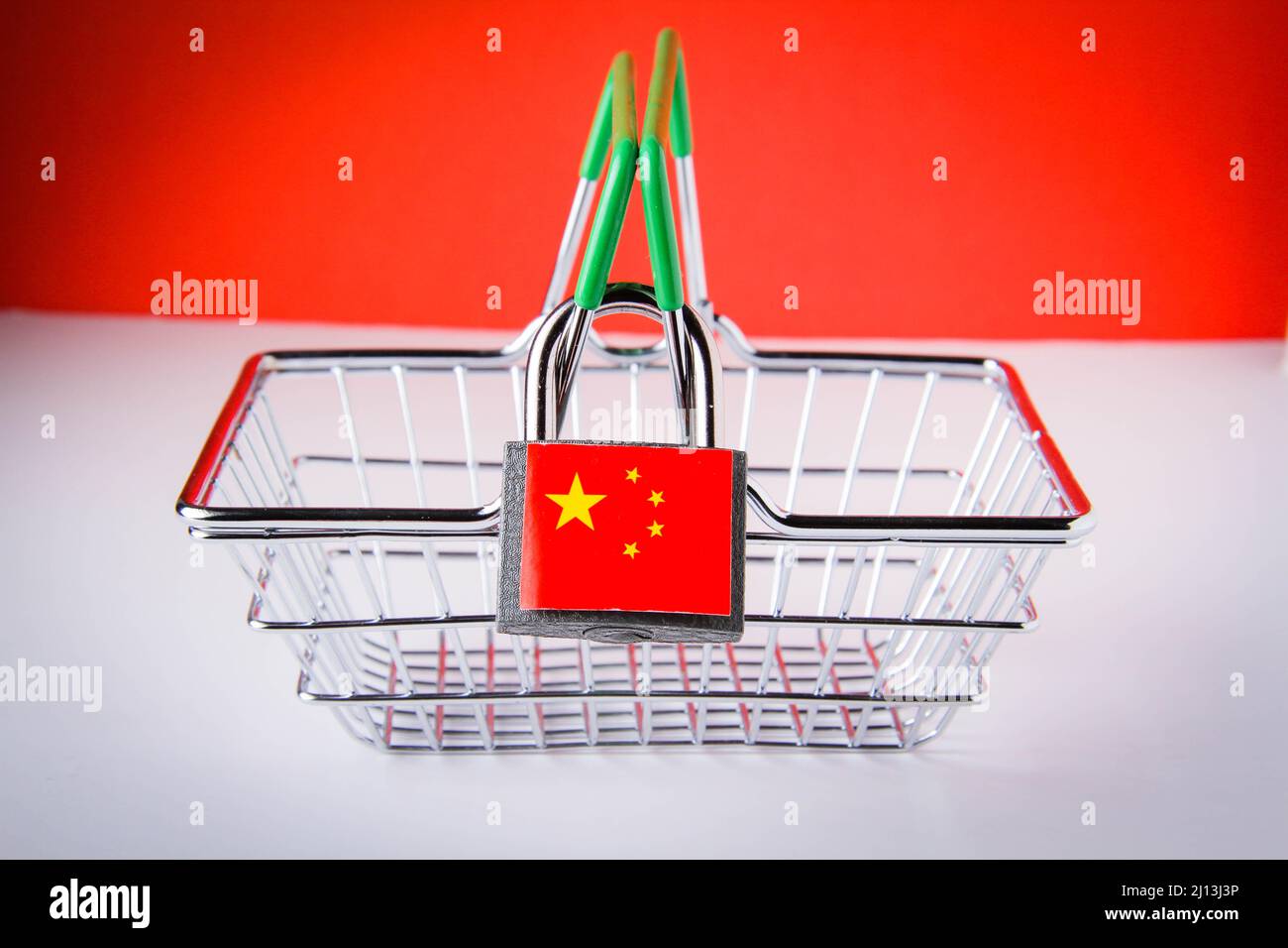 Chinese icon with china sanctions closed ban. Business finance ...