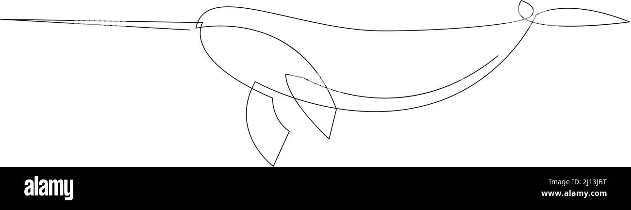 Narwhal Line Drawing
