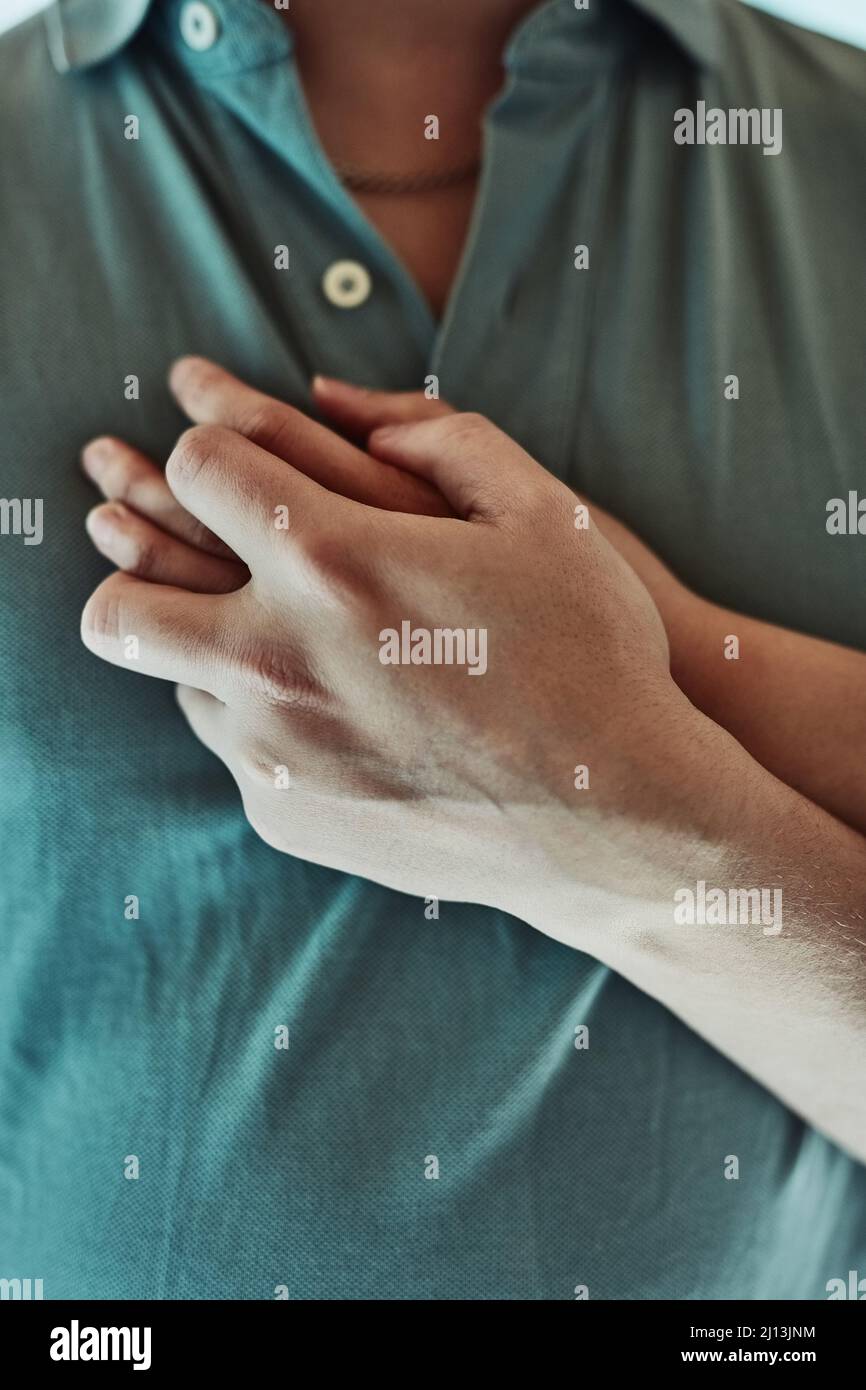 You make my heart skip a beat. Cropped shot of a man placing his ...