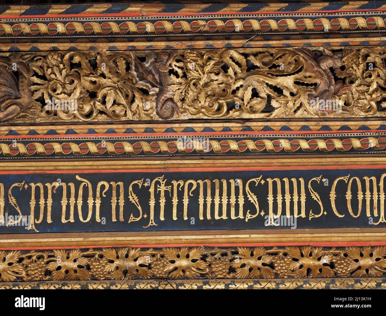 Medieval colorful ceiling of palace in Saragossa city at european city ...