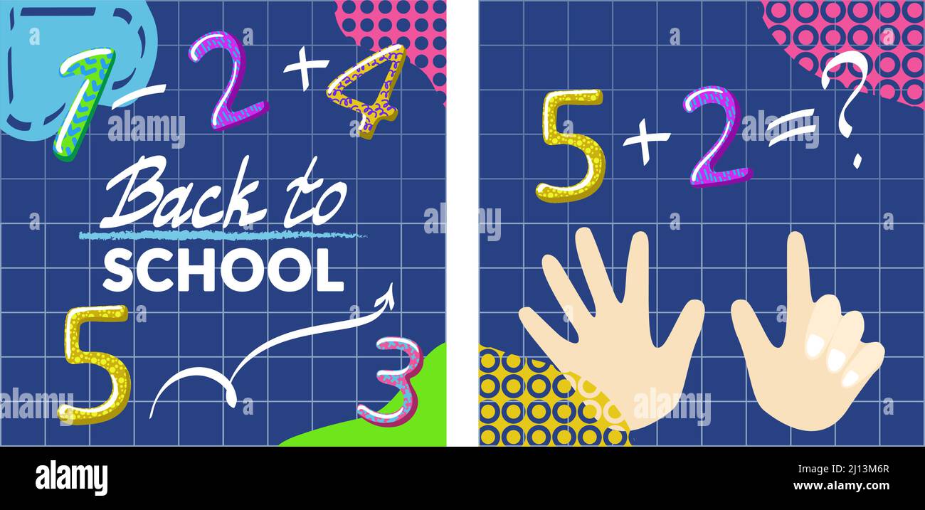 Web page design template for a mental math school, studio, math course ...