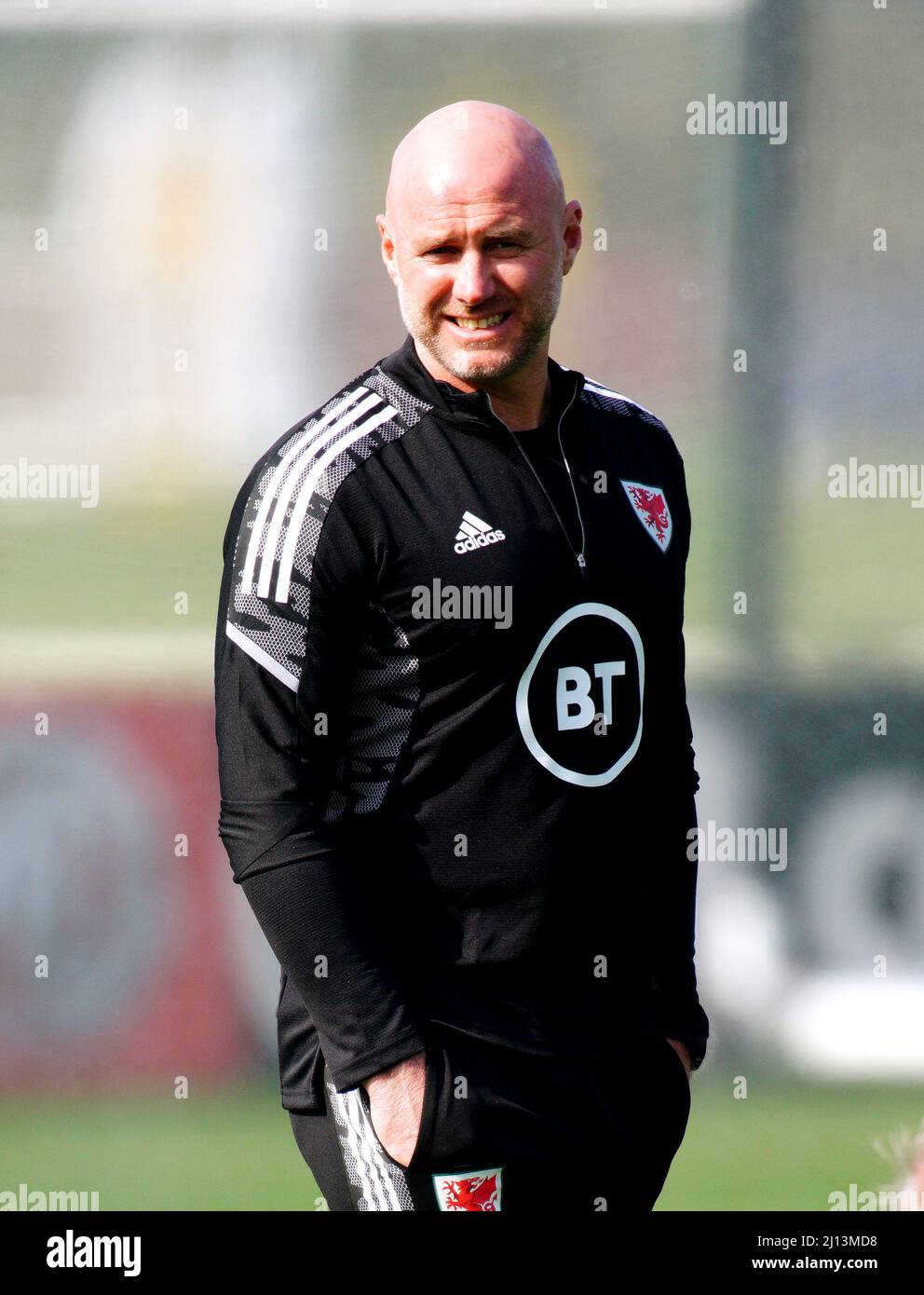 Wales manager Rob Page during a training session at The Vale Resort ...