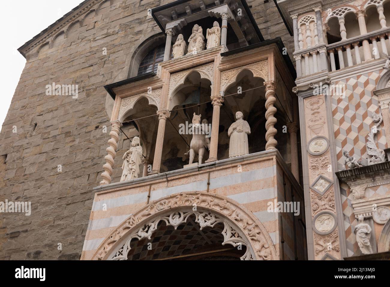 an ancient buildings of beautiful architecture in italian bergamo Stock ...