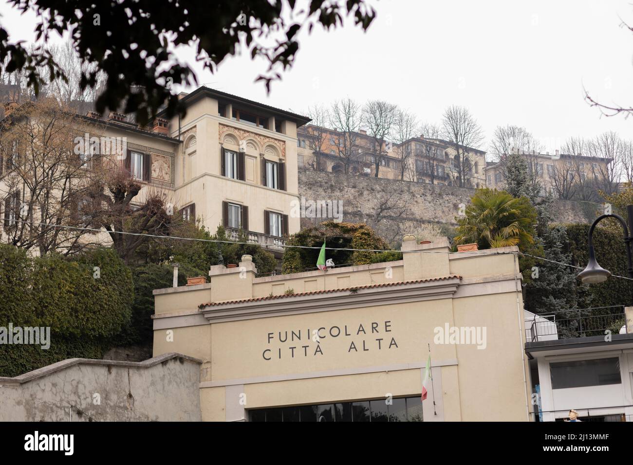 an ancient buildings of beautiful architecture in italian bergamo Stock ...