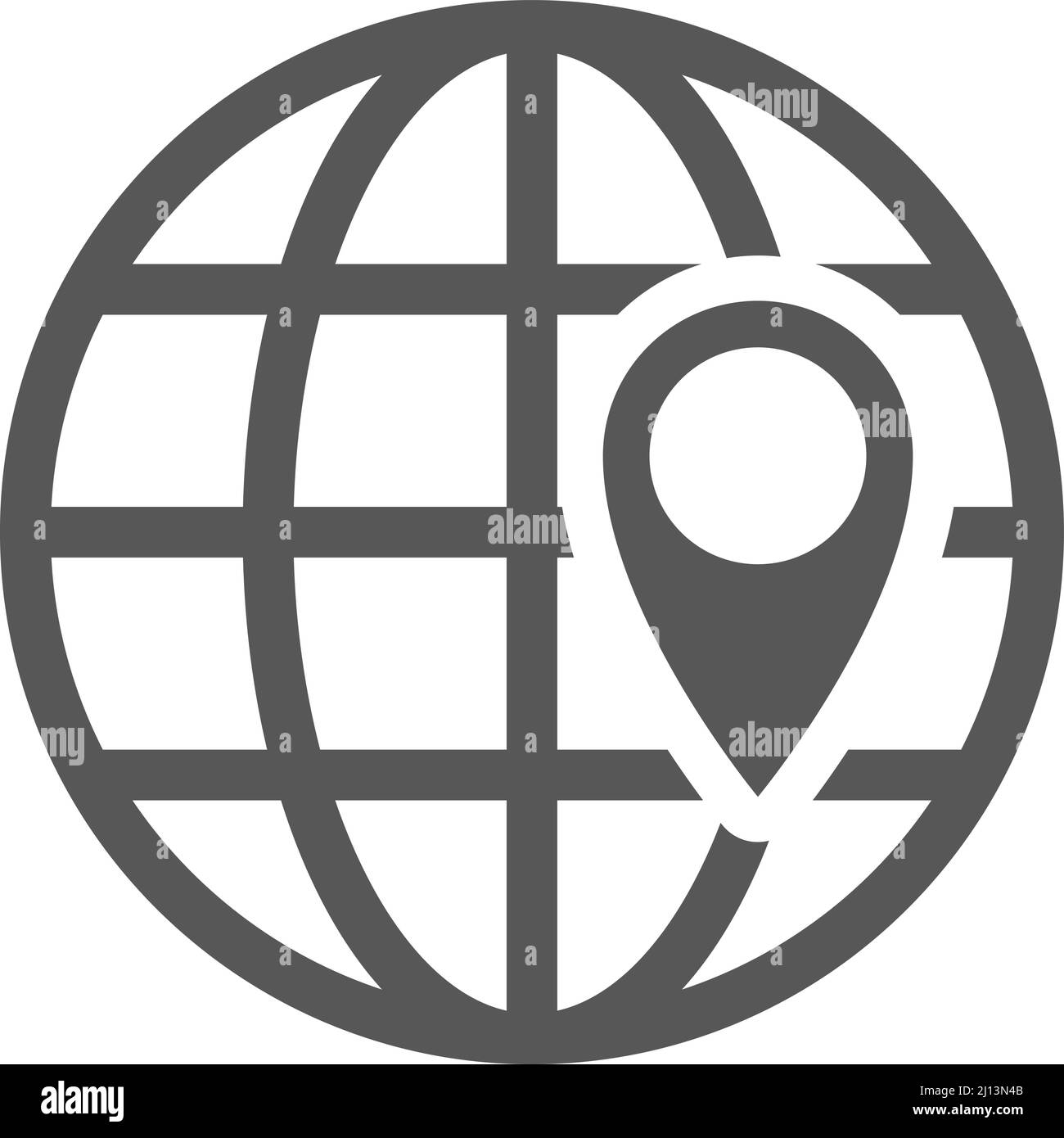 Globe icon with geo marker. World location pointer Stock Vector Image ...