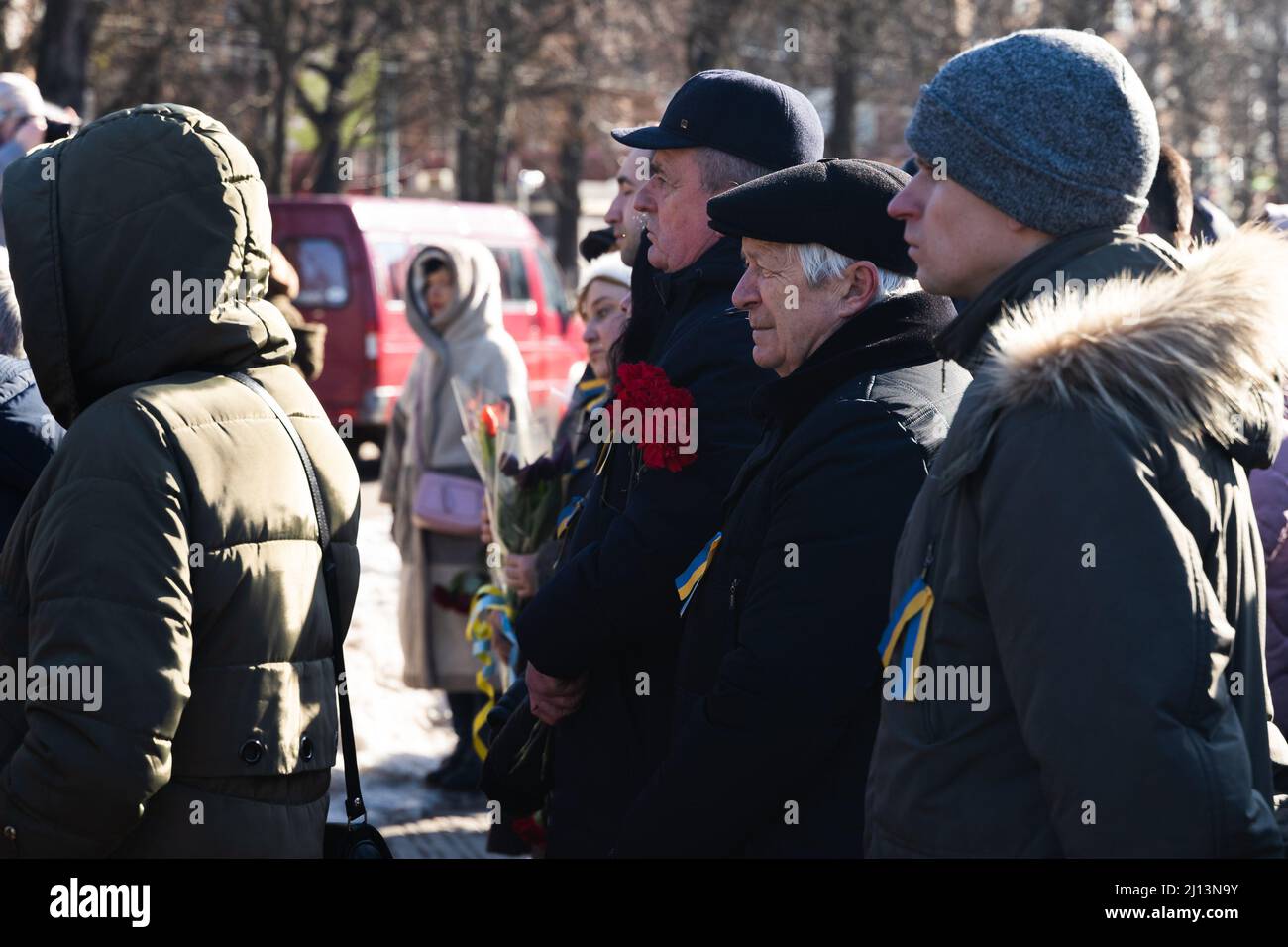 Poltava, Ukraine - 20 Feb 2022 Nebesna Sotnia Monument and requiem ...