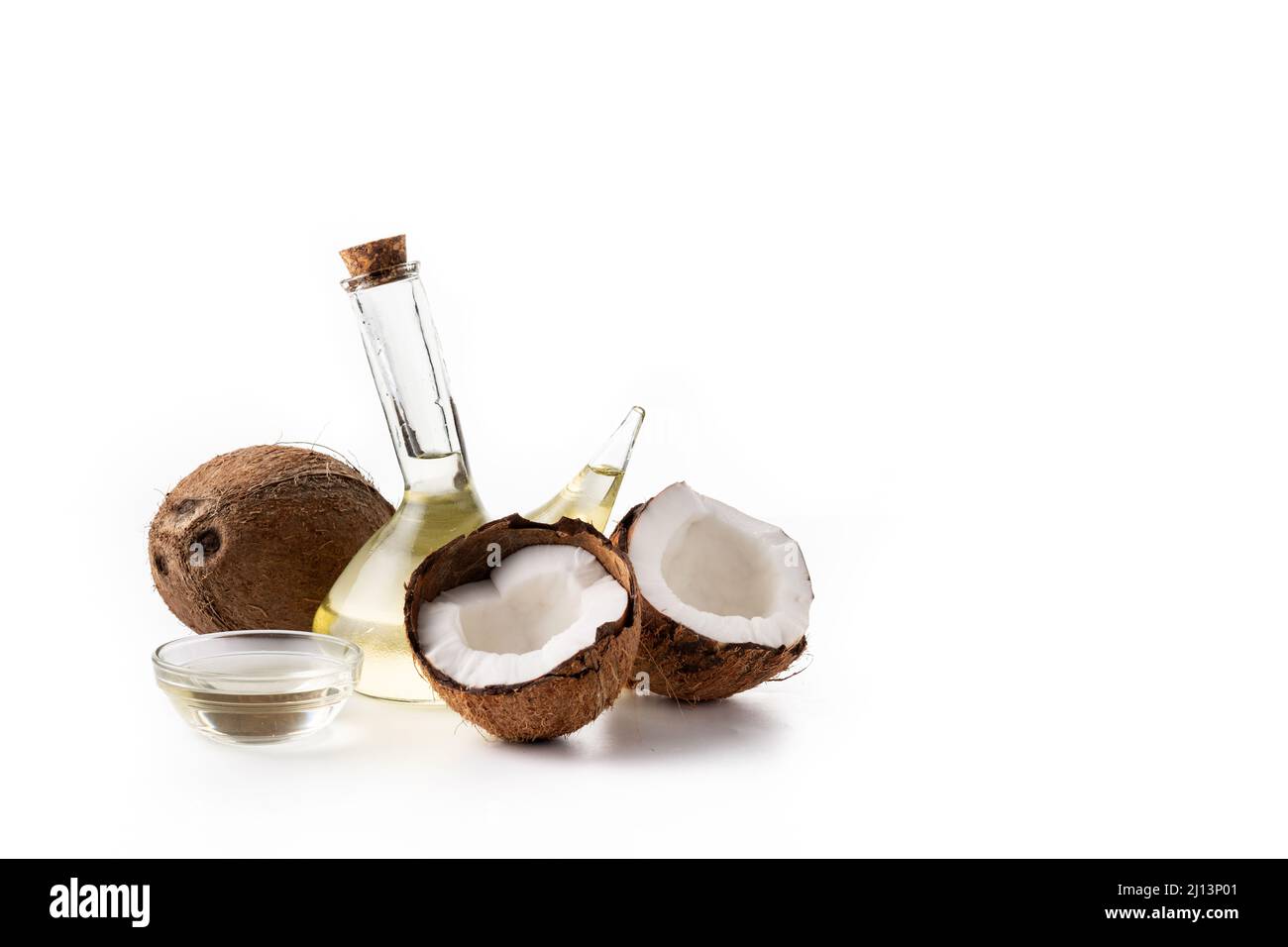 Coconut oil isolated on white background Stock Photo - Alamy