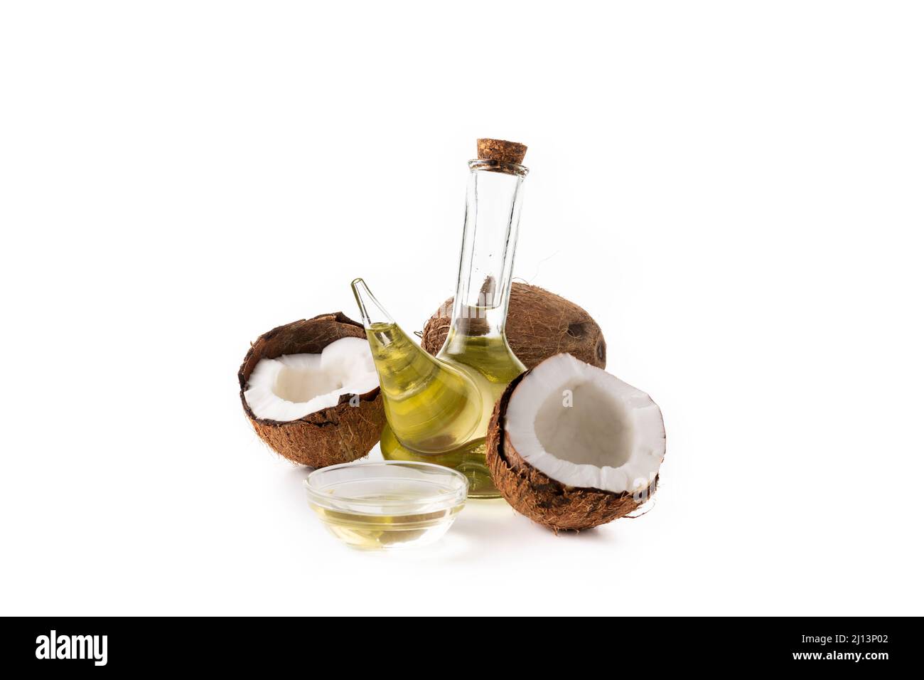 Coconut oil isolated on white background Stock Photo - Alamy