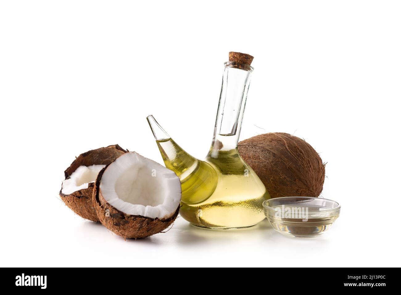 Coconut oil isolated on white background Stock Photo - Alamy