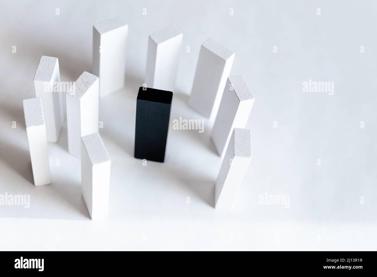 top view of rectangular black and white blocks on light background ...