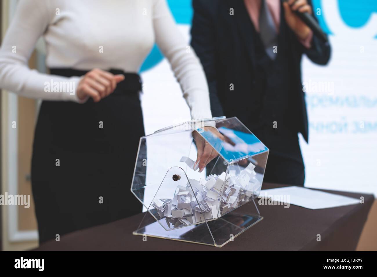 Process of prize drawings, extracting a winning numbers of lottery ...