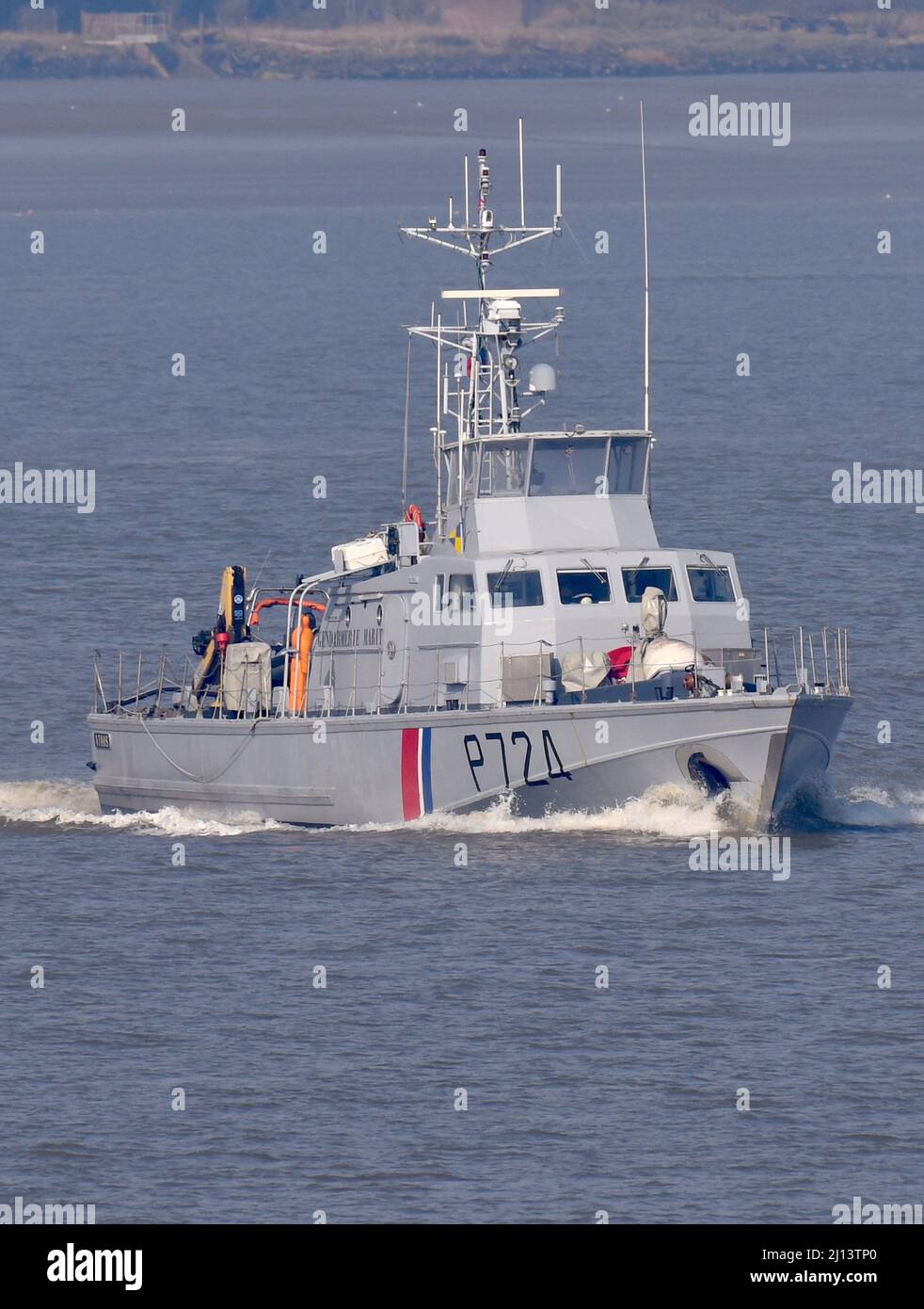 21/03/2022 River Thames Tilbury UK. Au revoir FS Athos! After staying ...