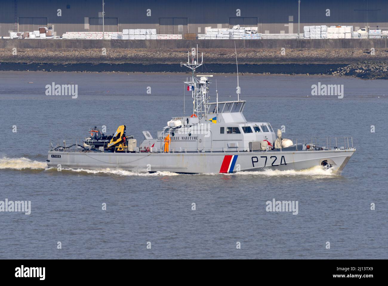 21/03/2022 River Thames Tilbury UK. Au revoir FS Athos! After staying ...