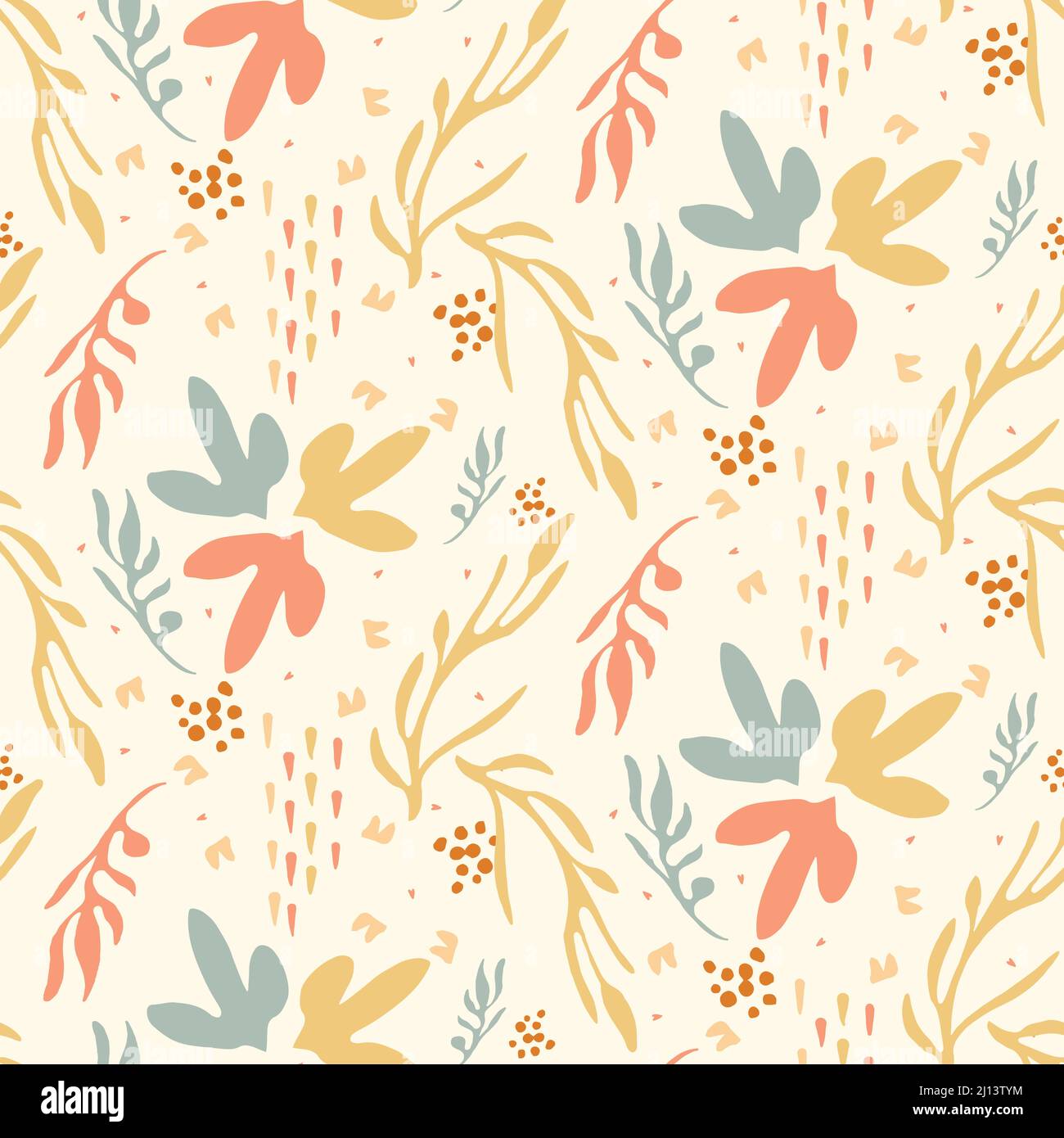Natural chic boho flower seamless pattern in ditzy wildflower style ...